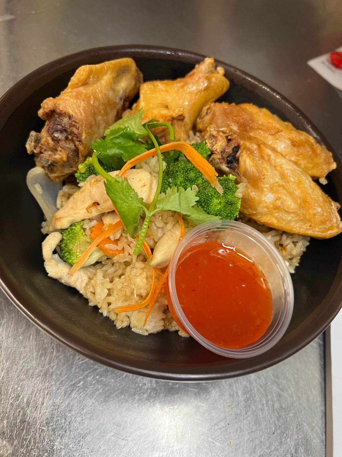 House Fried Rice With Chicken Wings