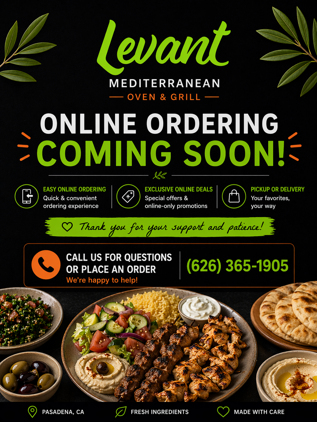 Official Site, Menu and Online Ordering • Levant Mediterranean Oven ...