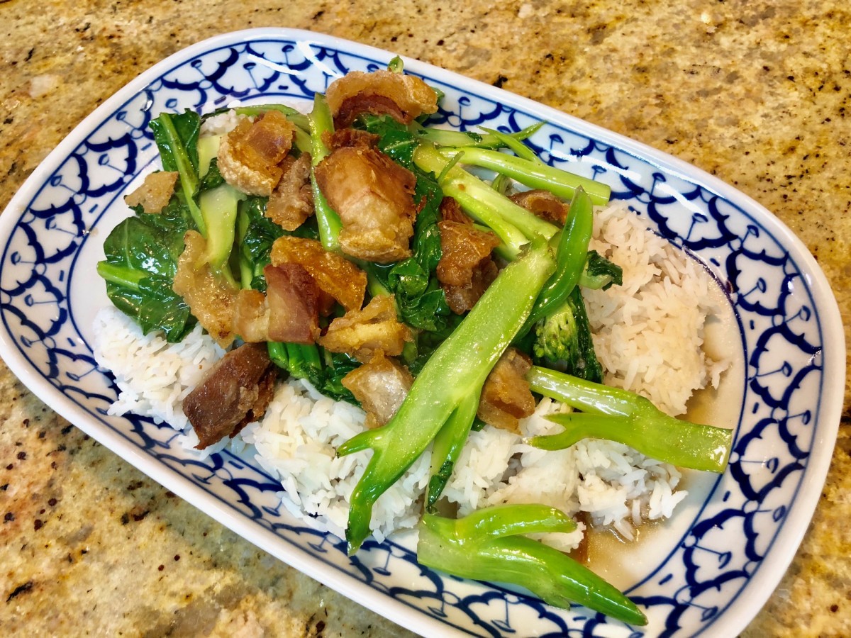 Crispy Pork and Broccoli Over Rice